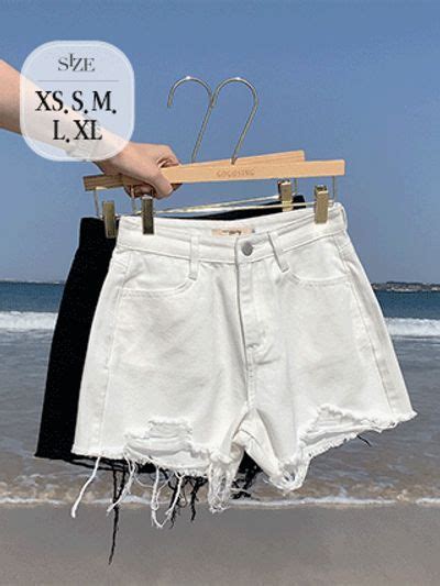 고고싱 여름3부숏팬츠 찢청 여름 코튼 숏팬츠 여름반바지밑단헤짐찢청면팬츠a라인ykk