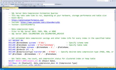 Estimating Data Compression Savings In Sql Server Glenns Sql Server