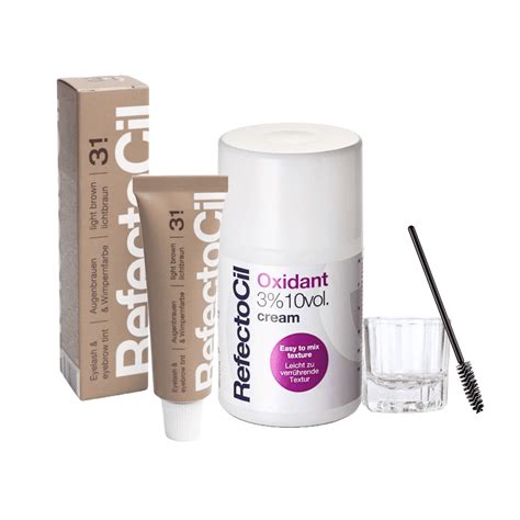 Refectocil Light Brown Eyebrow And Eyelash Tint Kit Cream Oxidant 3