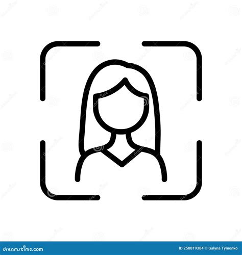 Face Woman Vector Id Biometric Icon Facial Recognition For Apps And Websites System Sign