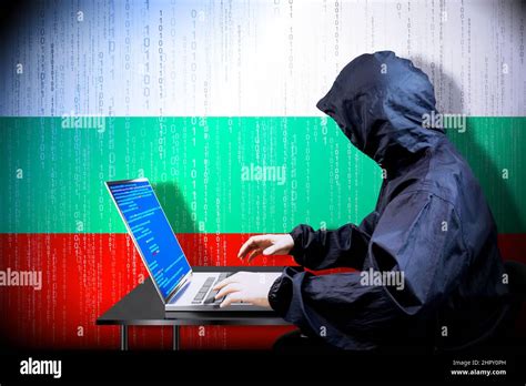 anonymous hooded hacker flag of bulgaria binary code cyber attack