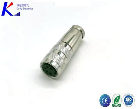 5pin Female Shielded M16 Self Connector Solder Type Connector