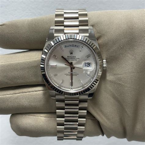 Rolex Day Date President White Gold Silver Diamond Dial For For Sale From A Seller
