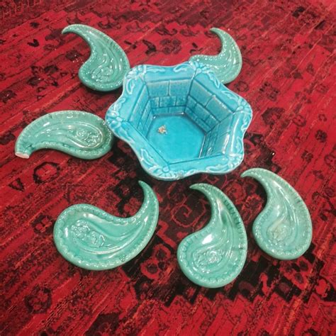 کمدا قیمت و خرید هفت سین و حوض سفالی رنگ آبی سایز 🧐 ابعاد بزرگ بیش