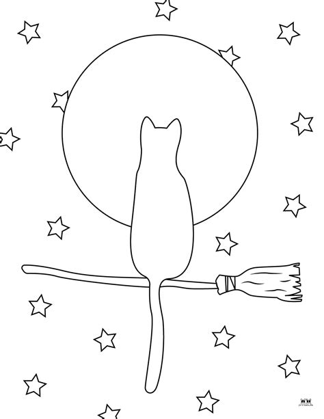 Printable Halloween Cat Coloring Pages