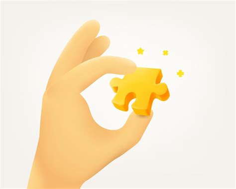 Cute Cartoon Human Hand Holding Puzzle Element D Vector Illustration Vector Art At