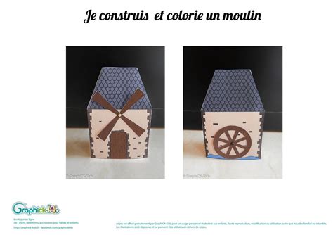 L activité du mercredi je construis et colorie un moulin GraphiCK Kids