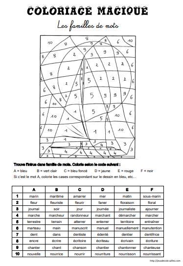 Coloriages Magiques Vocabulaire Coloriage Magique Vocabulaire Coloriage