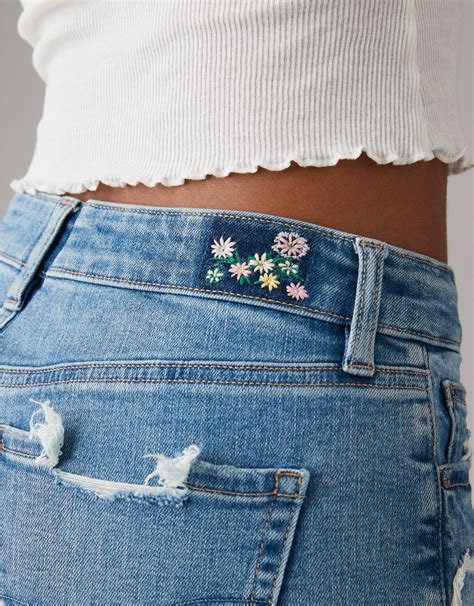 Ae Next Level Low Rise Ripped Denim Short Short
