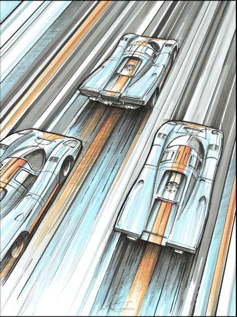 Gulf 917 Sketch Race Carsplashart