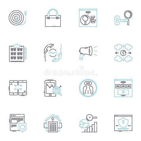 Social Media Linear Icons Set Nerking Engagement Sharing Likes Followers Posts Hashtags
