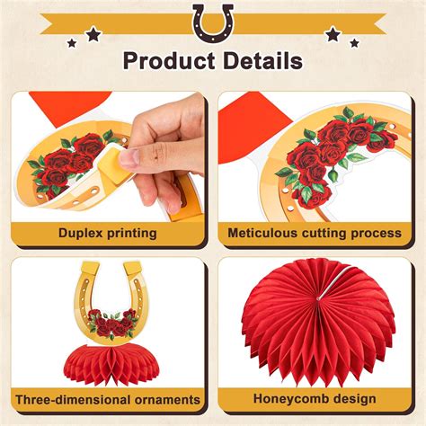 Thinkstar Kentucky Derby Party Supplies 9 Pcs Horsing Racing Party
