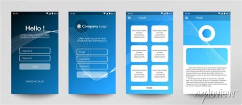 Design Of Mobile App Ui Ux Gui Set Of User Registration Screens Posters For The Wall