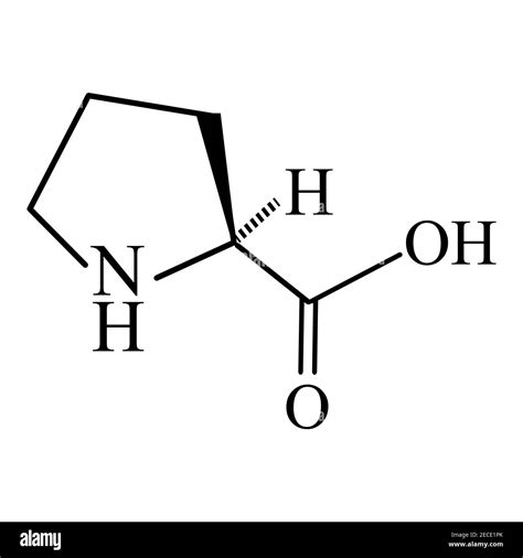 Amino acid Proline. Chemical molecular formula proline amino acid ...