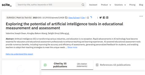 Exploring The Potential Of Artificial Intelligence Tools In Educational Measurement And Assessment