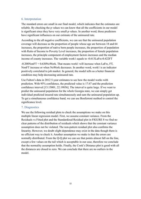 Regression Analysis On Health Insurance Coverage Rate Pdf