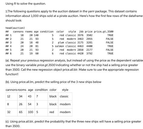 Using R To Solve The Question The Following Chegg