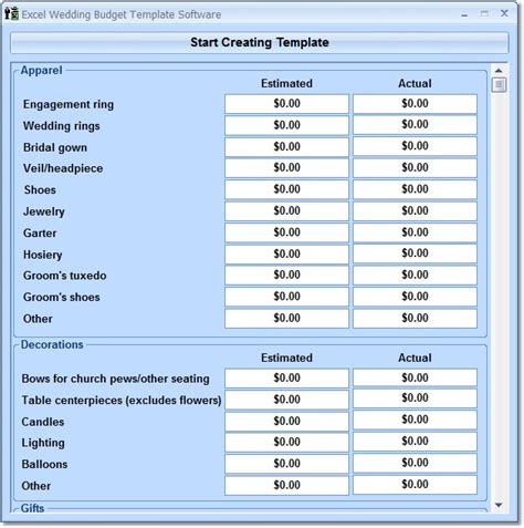 Download Free Excel Wedding Budget Template Software By Sobolsoft V 7 0