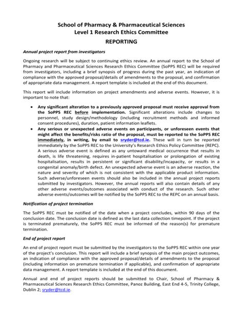 Reporting Procedures And Forms