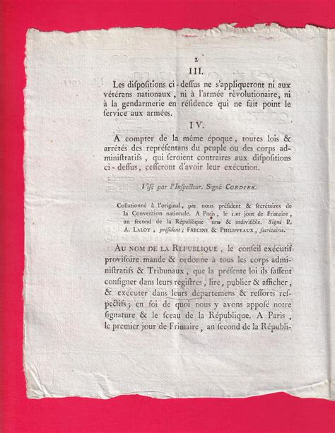 DÉCRET DE LA CONVENTION NATIONALE Du 30 e jour de brumaire an second