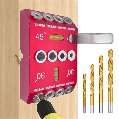 30 45 90 Degree Angle Drill Guide Jig Drill Guide With 4 Bits 4 Sizes