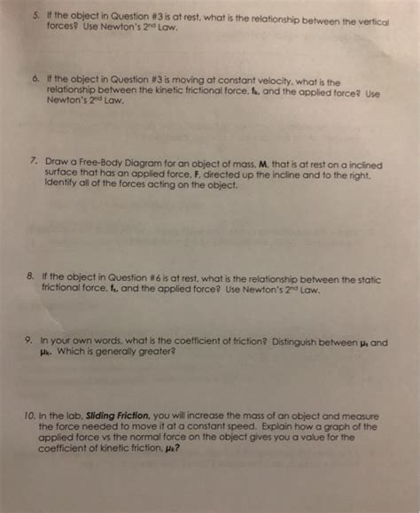Solved 5 If The Object In Question 3 Is At Rest What Chegg Com