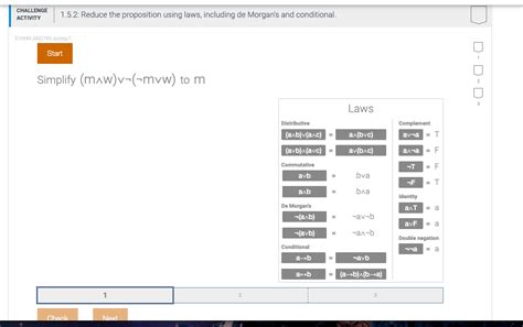 Solved 152 Reduce The Proposition Using Laws Including