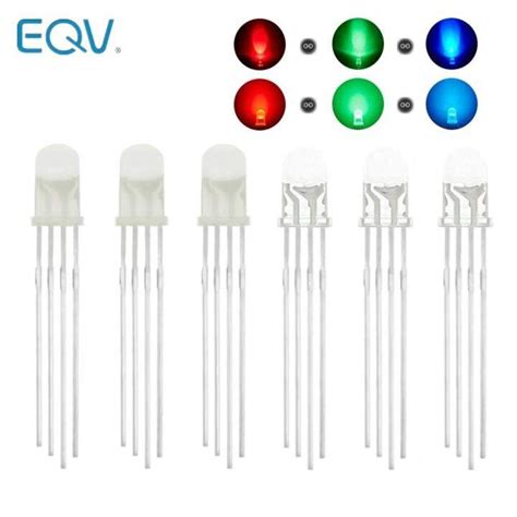 10pcs 5mm RGB LED Common Cathode Common Anode Tri Color Emitting