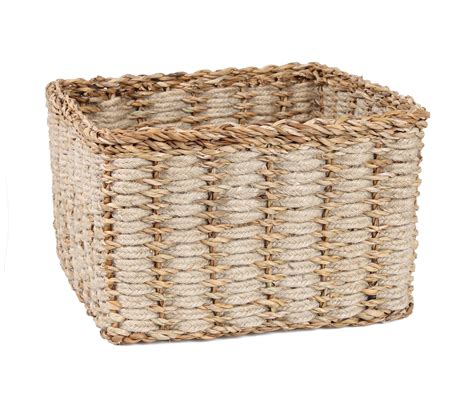 Kosz Z Trawy Morskiej I Juty 30x30x20 Cm Kwadratowy TIN TOURS TIN