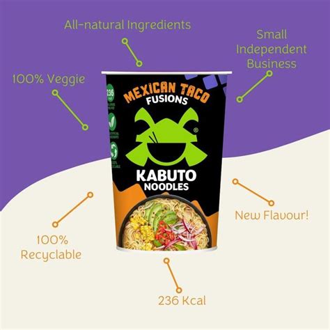 Kabuto Noodles Fusion Mexican Taco 65g Ocado