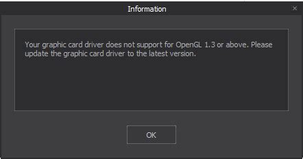Your Graphic Card Driver Does Not Support For OpenGL 1 3 Or Above