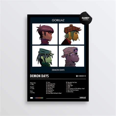 Gorillaz Demon Days Album Cover Poster Sunny Designs Posters
