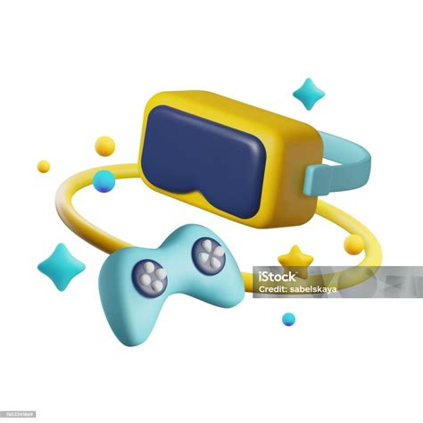 가상 현실 안경 및 조이스틱 3d 스타일 벡터 일러스트레이션 3차원 형태에 대한 스톡 벡터 아트 및 기타 이미지 3차원 형태