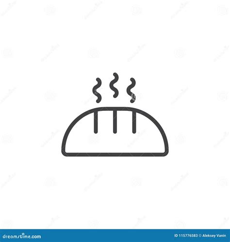 Icono Caliente Del Esquema Del Pan Del Pan Ilustración Del Vector