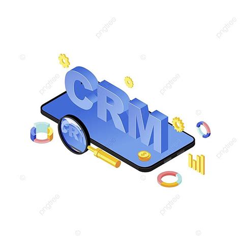 Isometric Crm App For Mobile With 3d Client Data Vector Phone Crm Concept Png And Vector With