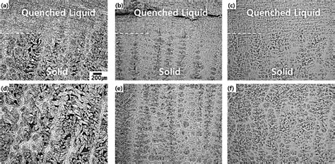 A~c Show Solidliquid Interface Morphologies At Solidification