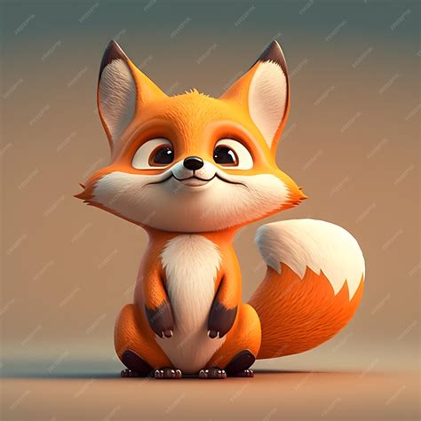 Raposinha Super Fofa Renderizada No Estilo Da Pixar Cartoon Generative