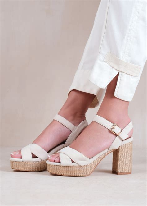 Wheres That From Cream Volume Platform Block Heels Matalan