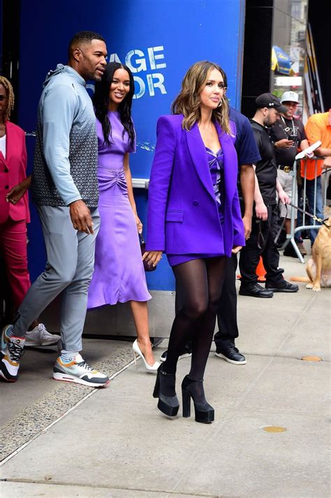 Jessica Alba And Lizzy Mathis Leaves Good Morning America In New York