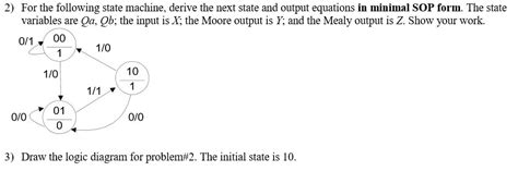 solved 2 for the following state machine derive the next