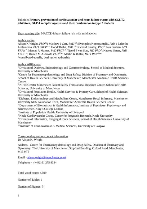 Pdf Primary Prevention Of Cardiovascular And Heart Failure Events