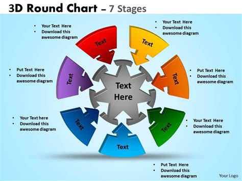 D Round Chart Stages Diagram Ppt Templates PowerPoint Shapes PowerPoint Slide Deck