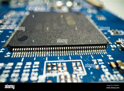 Cpu Electrons Motherboard Closeup Circuit Board With Electrons Electronic Circuit Board Close