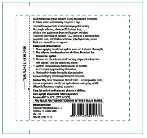 Scopolamine Patch Package Insert