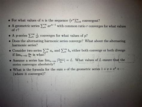 Solved For What Values Of N Is The Sequence Rn N Chegg
