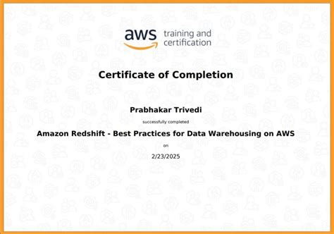 Amazonredshift Clouddatawarehousing Bigdata Dataanalytics Aws Prabhakar Trivedi