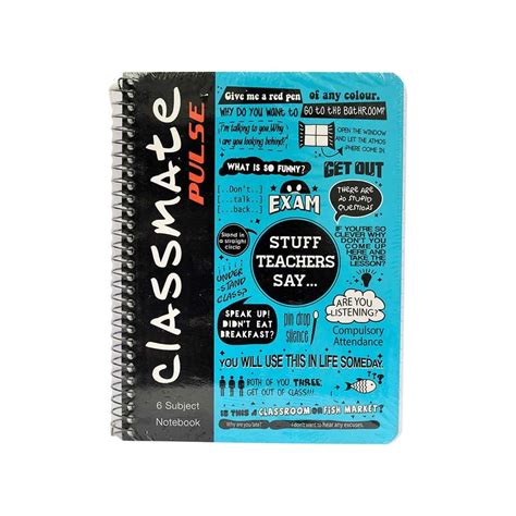 Classmate Pulse 6 Subject Single Line Notebook 240 X 180 Mm Pack Of