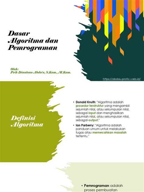 dasar algoritma dan pemrograman pdf komputer