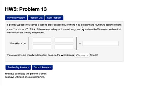 Solved Hw5 Problem 13 Previous Problem Problem List Next
