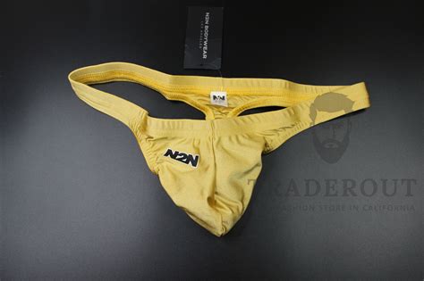 N2n Bodywear Men Gold Maverick Nylon Swim Thong G String Swimwear Size